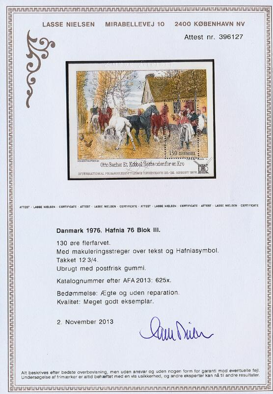 1976. Hafnia block III. With Variety: 625x. Very rare, only app. 50 ...