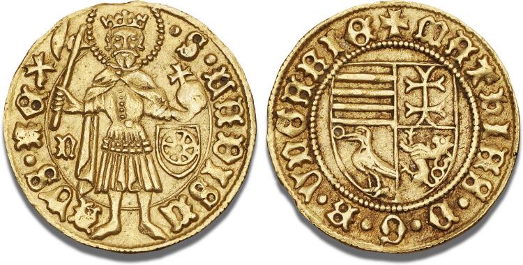 Matthias Corvinius, 1458-1490, Goldgulden ND, Nagybánya, minted c. 1465 ...