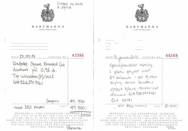 Hartmann's: A diamond ring set with a square emerald-cut diamond ...