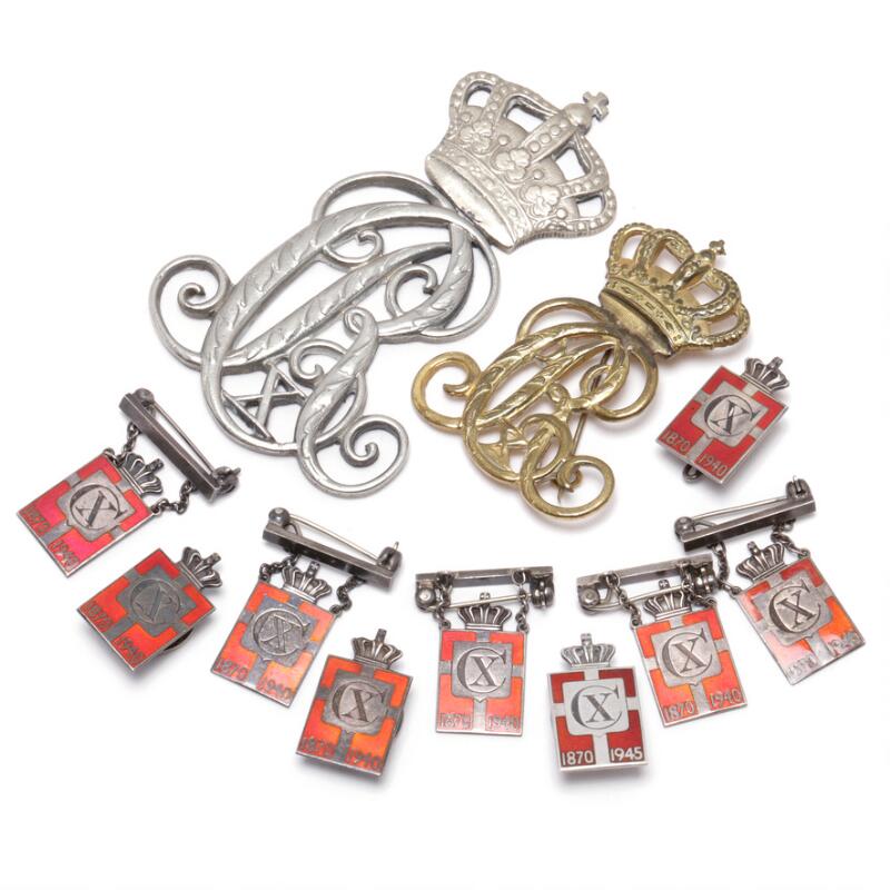 Denmark, coll. Georg Jensen Christian X signs in 920/1000 Ag 1940 and ...