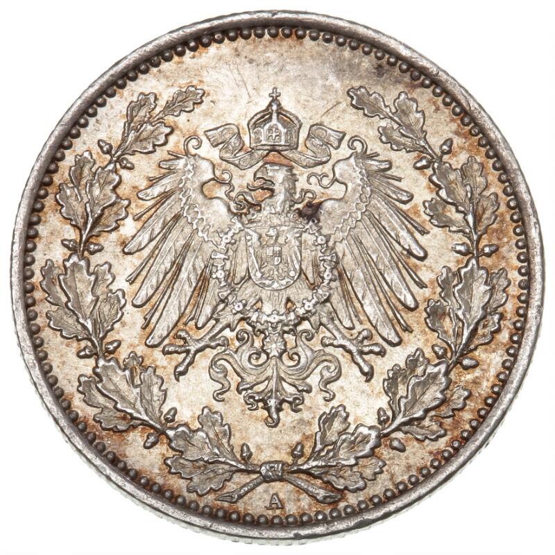Germany, 50 Pfennig 1903 A, Jaeger 15, edge nick. | Barnebys