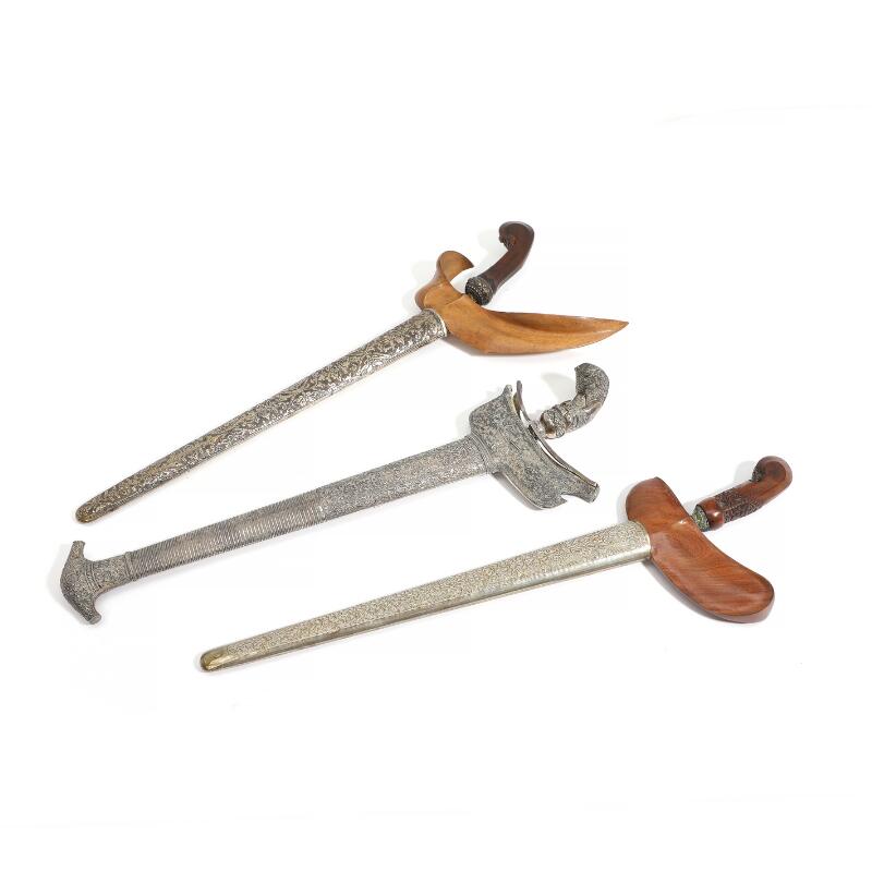 Three Keris in their sheaths. A princely - auctions & price archive