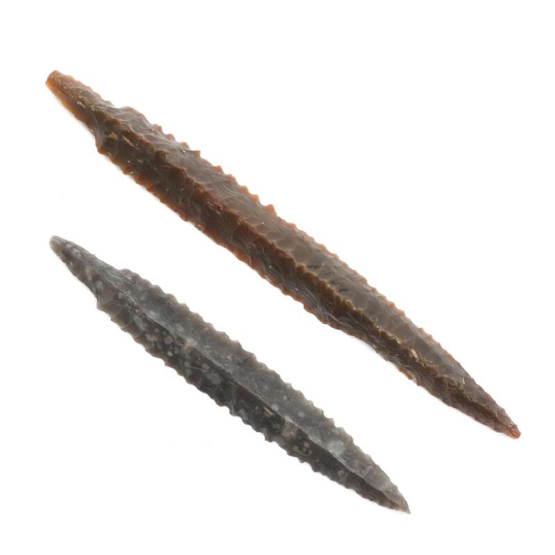 Two Danish Neolithic grey flint arrow head. Pitted Ware culture. L. 10 ...