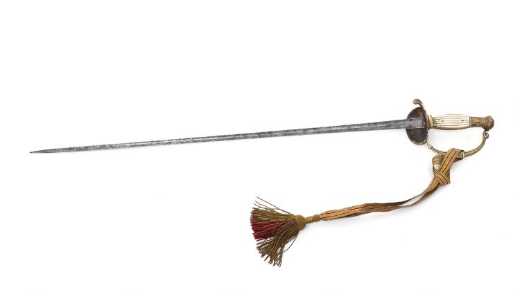 SOLD. A French small-sword for a high ranking officer in its scabbard ...