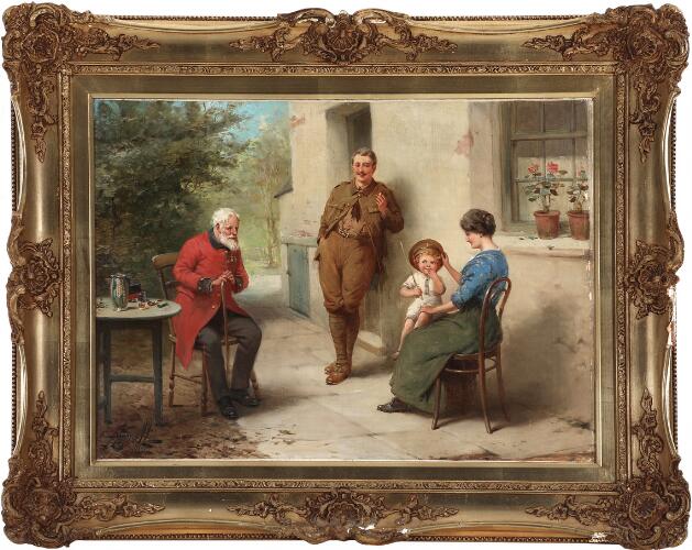 Alexander Rosell: A soldier back from the war. Signed and dated A ...