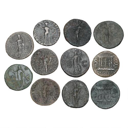 SOLD. Roman Empire, Domitian, 81-96, coll. of As and Dupondii, in total ...