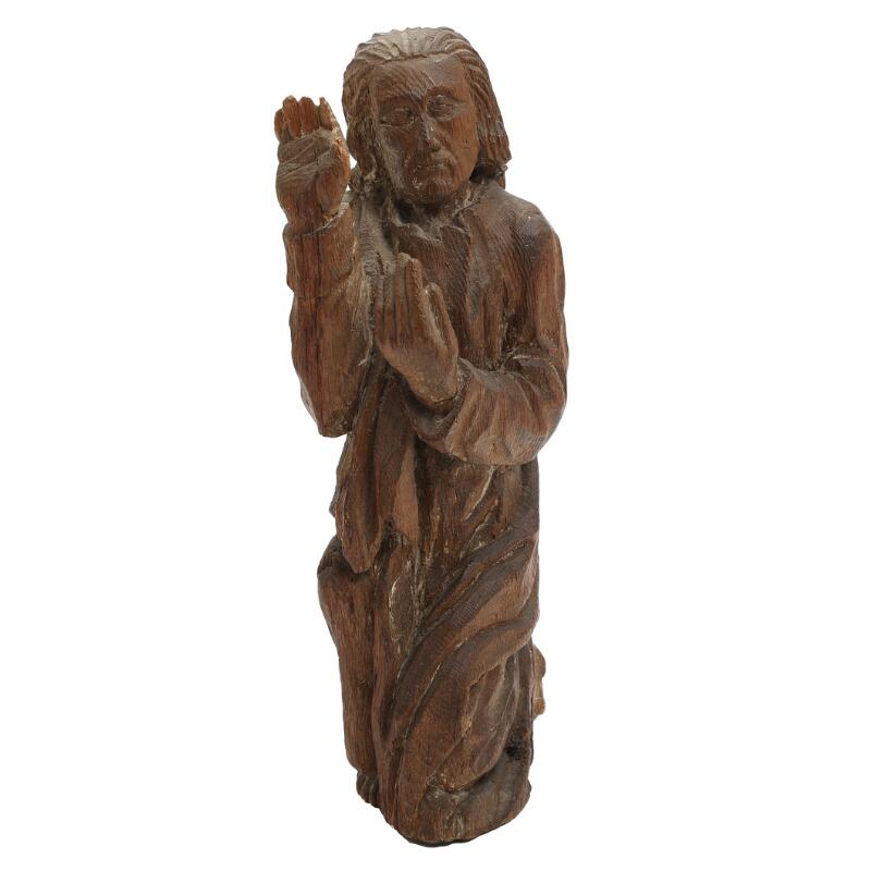 An 18th century Baroque wooden religious figure in shape of a kneeling ...