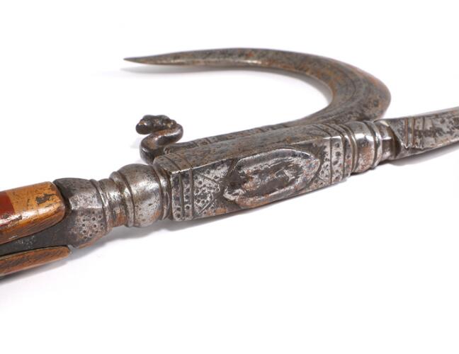 Two Indian wooden and metal elephant goads. C. 1900. L. 67/71 cm. (2 ...