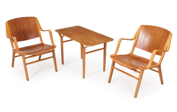 SOLD. Peter Hvidt, Orla Mølgaard-Nielsen: "Ax". A pair of teak, beech ...