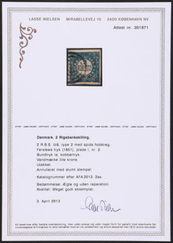 1851. 2 RBS Ferslew. Plate I, no. 2. Type 2 FOOT OF 2 NEARLY DISJOINED ...