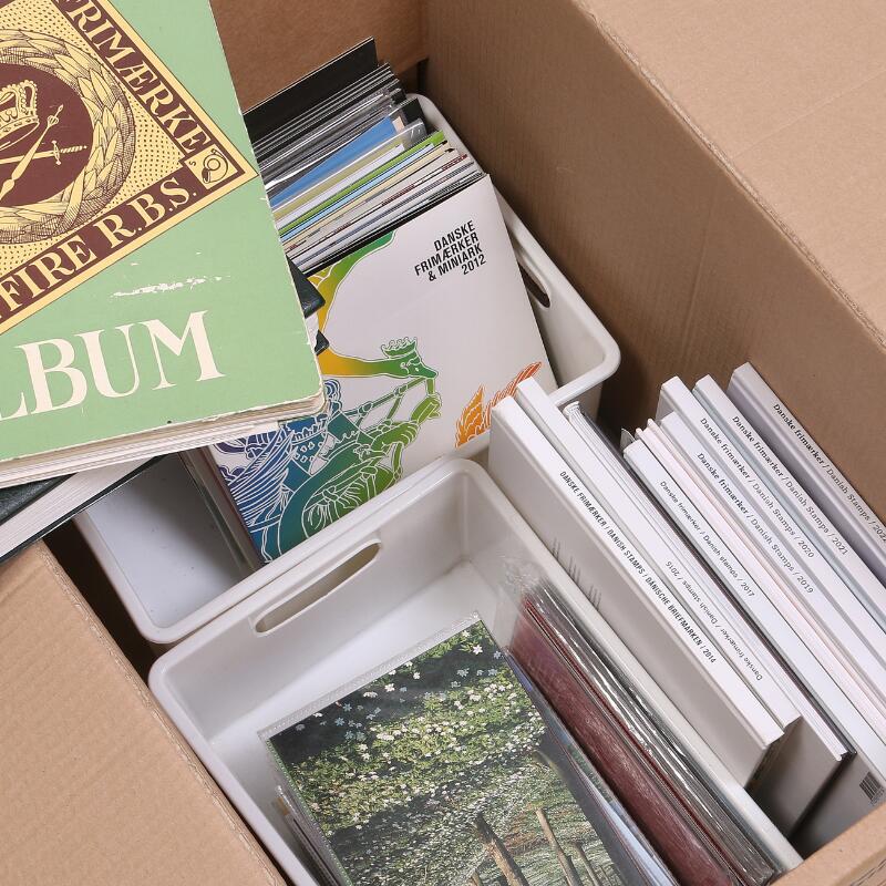 SOLD. Denmark etc. 3 large boxes with various material incl. yearpacks ...