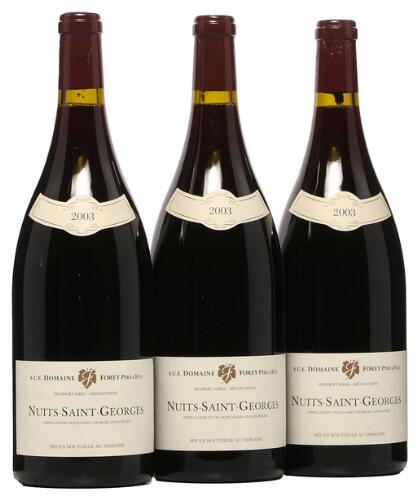 3 bts. Mg. Nuits-Saint-Georges, Forey Regis 2003 A (hf/in). – Bruun ...