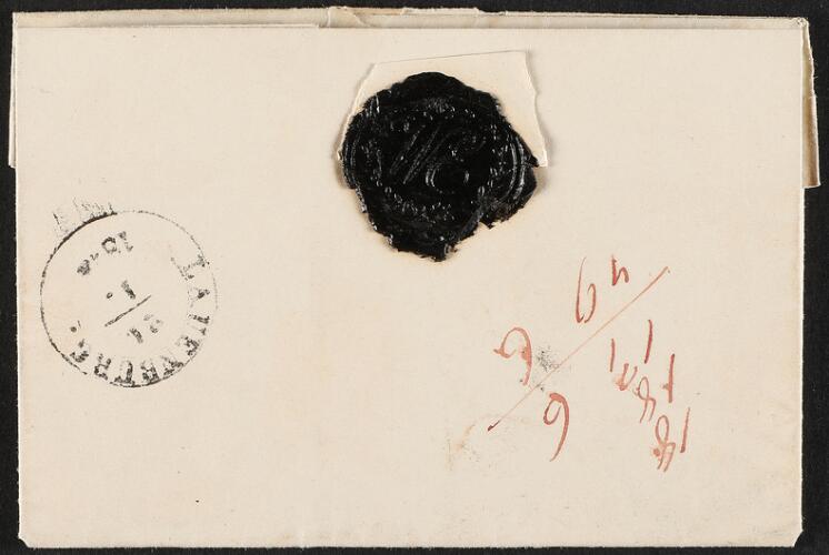 1848. Parcelcover sent to Artlenburg, via Mölln to Weisbaden ...