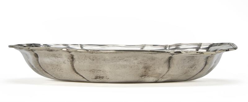 A Rococo silver hand-wash bassin, of oval and spiral-fluted form ...