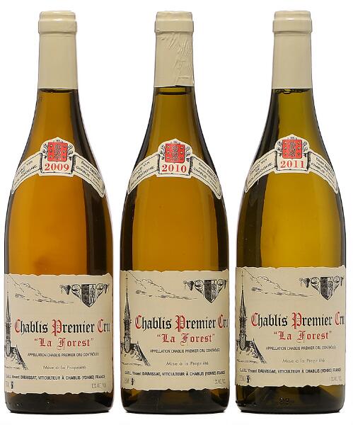 1 bt. Chablis 1. Cru "La Forest", Dauvissat 2009 A (hf/in). etc. Total ...