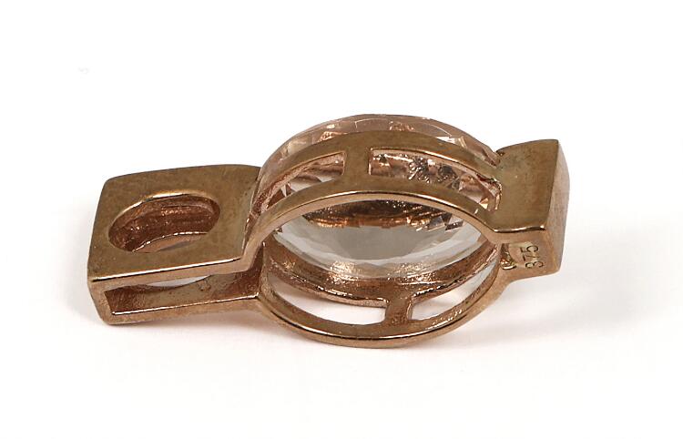 A morganite pendant set with an oval-cut morganite, mounted in 9k gold ...