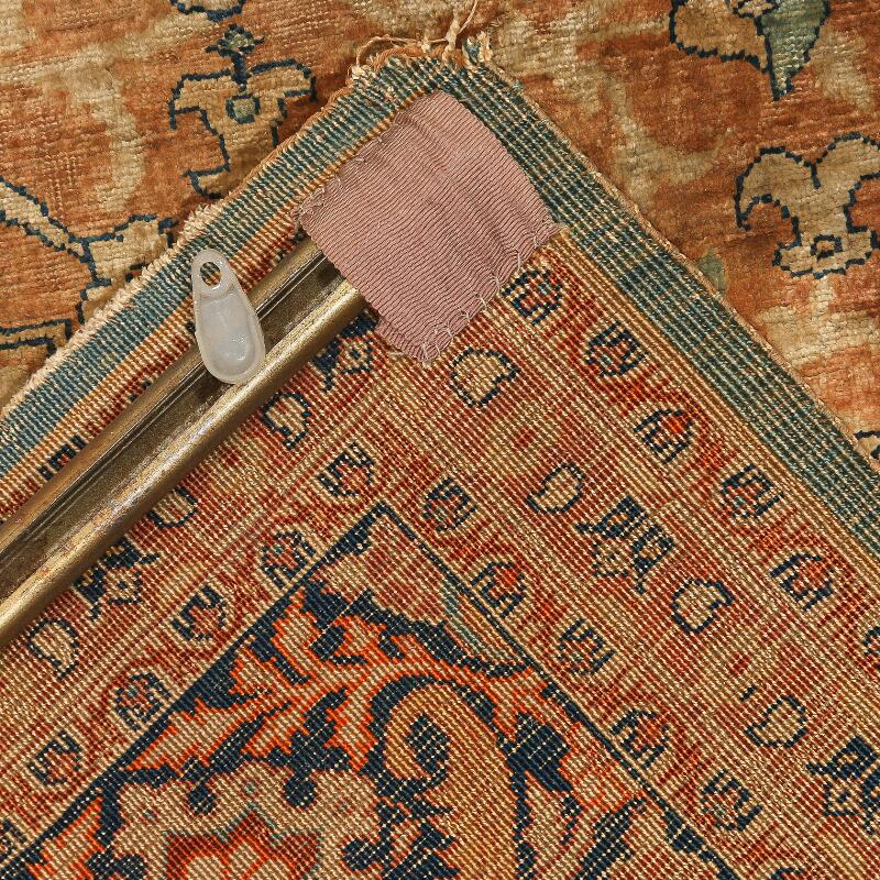 A full silk Tabriz rug, Persia. Arch design with columns and hanging ...