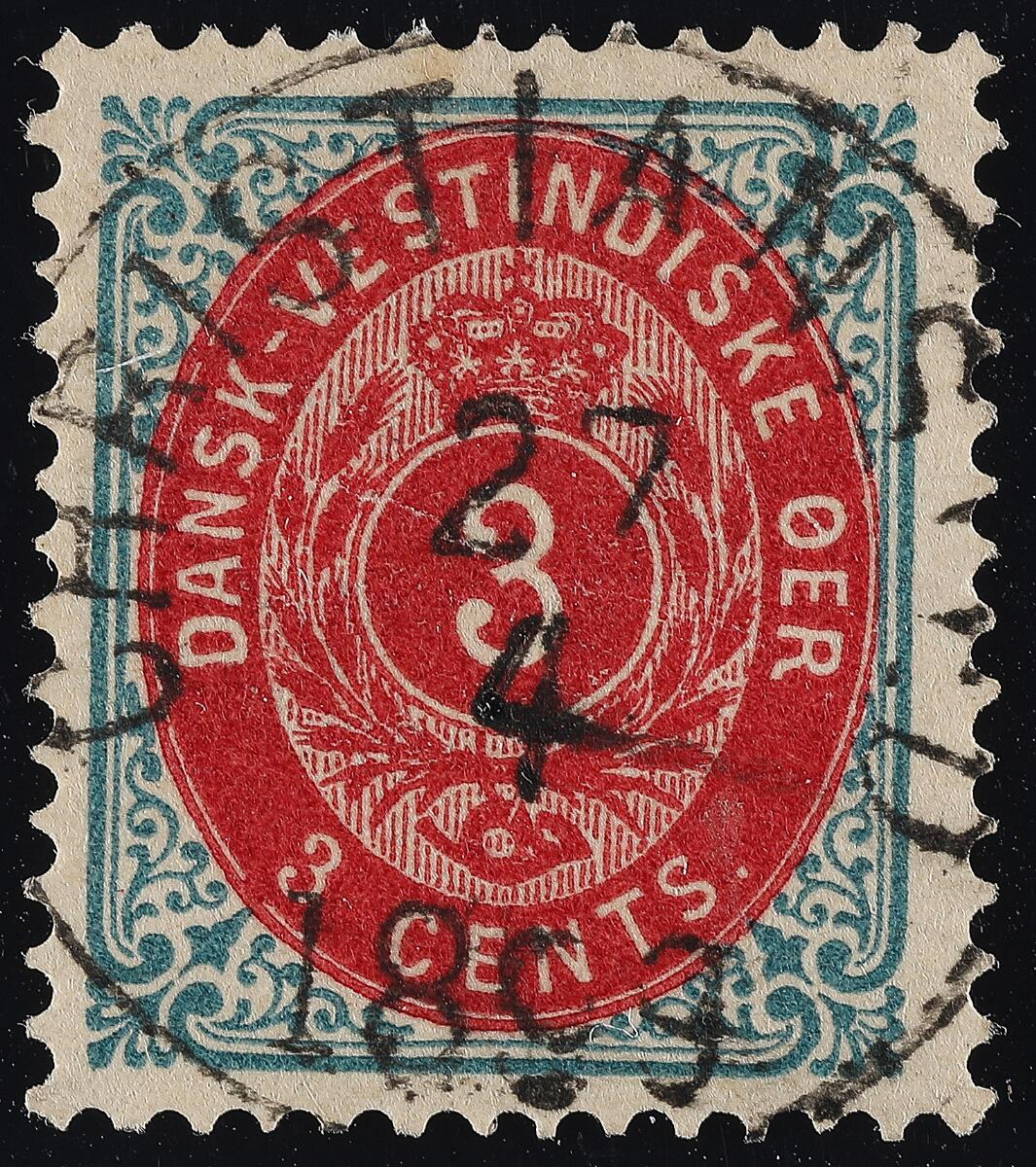 1895. 3 cents, blue/red. 8.print. Inverted frame. Luxury canc ...