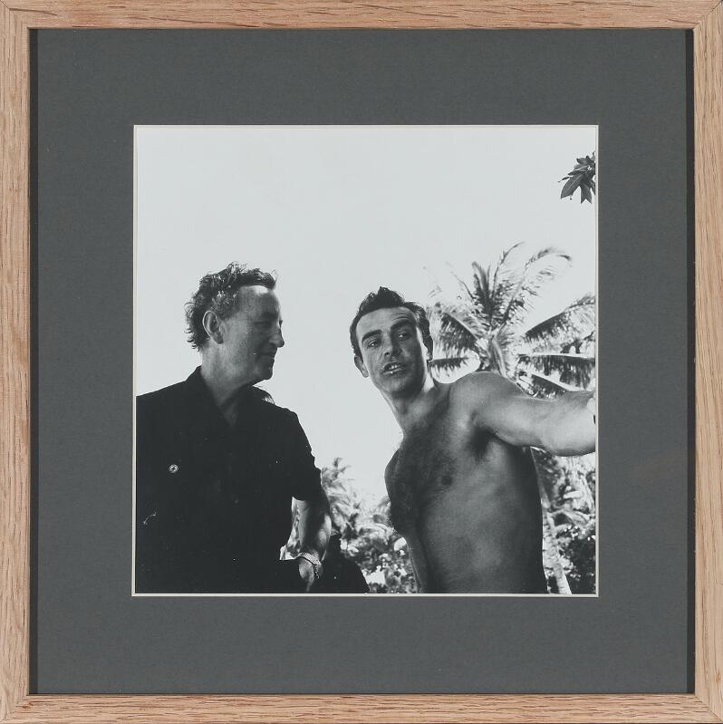 Original black-and-white press photograph of English author Ian Fleming ...