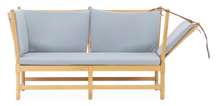 Børge Mogensen: “The spoke-back sofa”. Two-seater sofa with beech frame ...